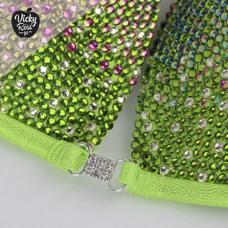 Neon Yellow Ombre Competition Bikini Suit by Vicky Ross Fit | Diamond ...