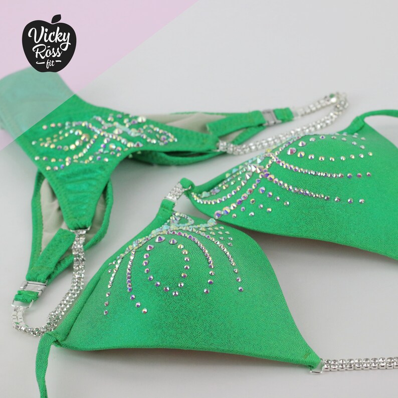 Competition Bikini Set Rhinestone Fitness Competition Suit - Etsy