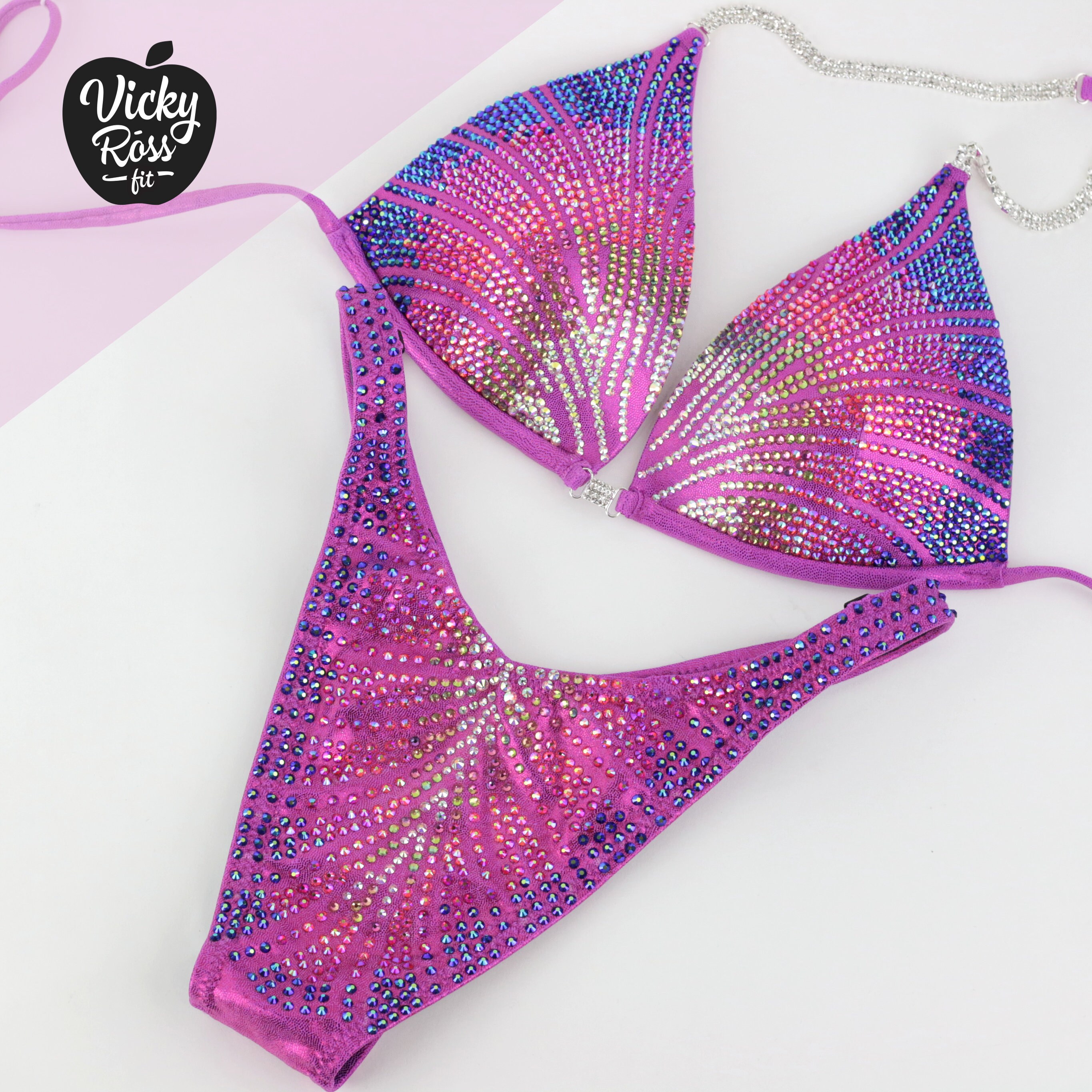 Magenta Competition Figure Suit Fuchsia Ocean Wave Crysral | Etsy