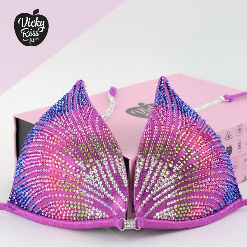 Magenta Competition Figure Suit Fuchsia Ocean Wave Crysral | Etsy