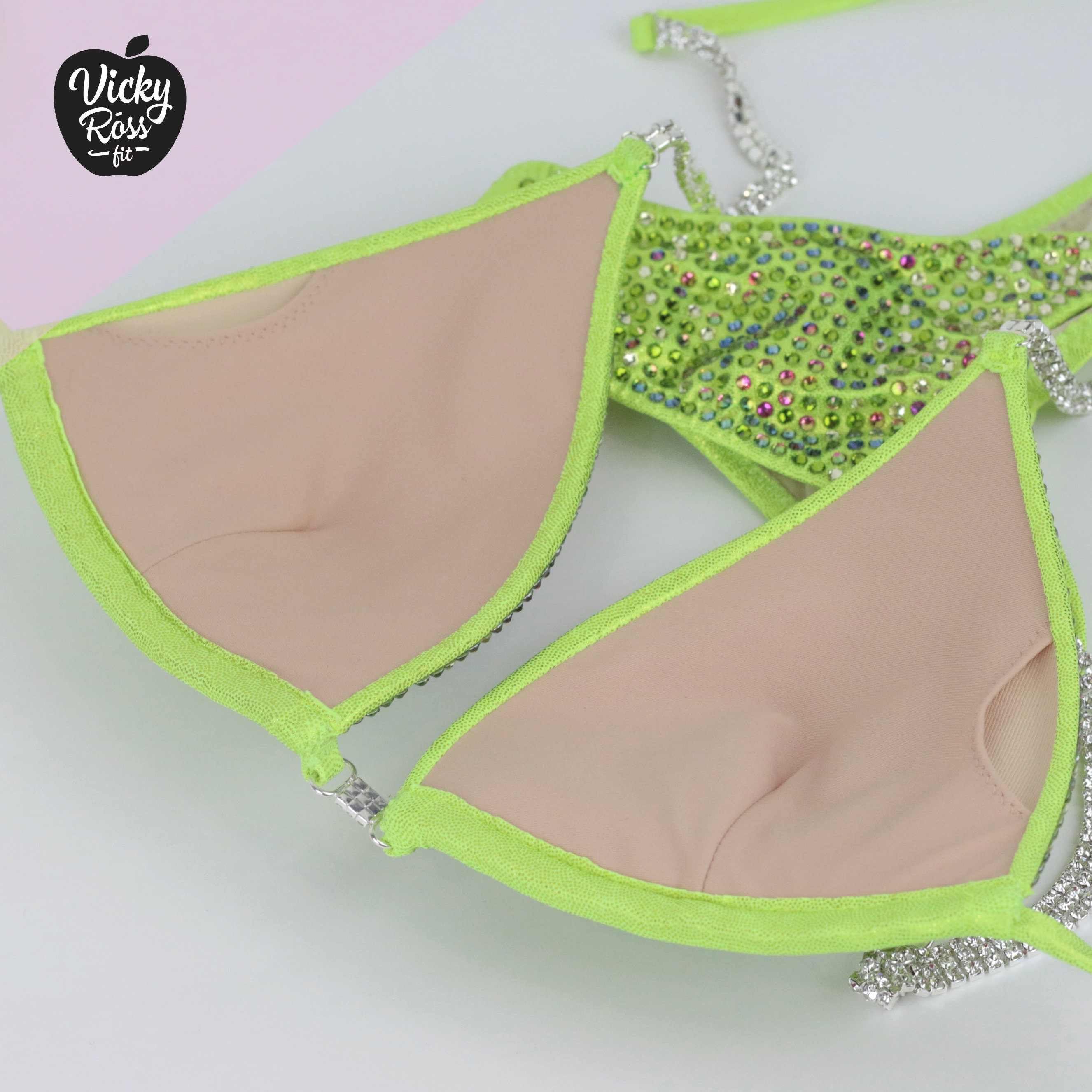 Neon Yellow Ombre Competition Bikini Suit by Vicky Ross Fit | Diamond ...