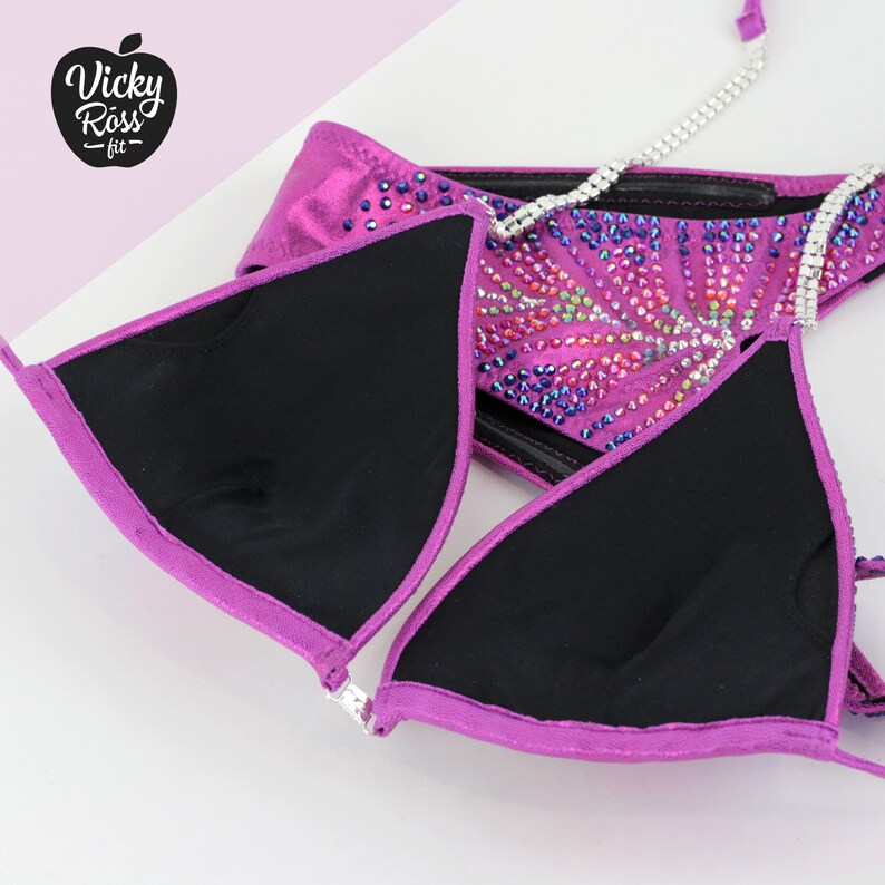 Magenta Competition Figure Suit Fuchsia Ocean Wave Crysral | Etsy