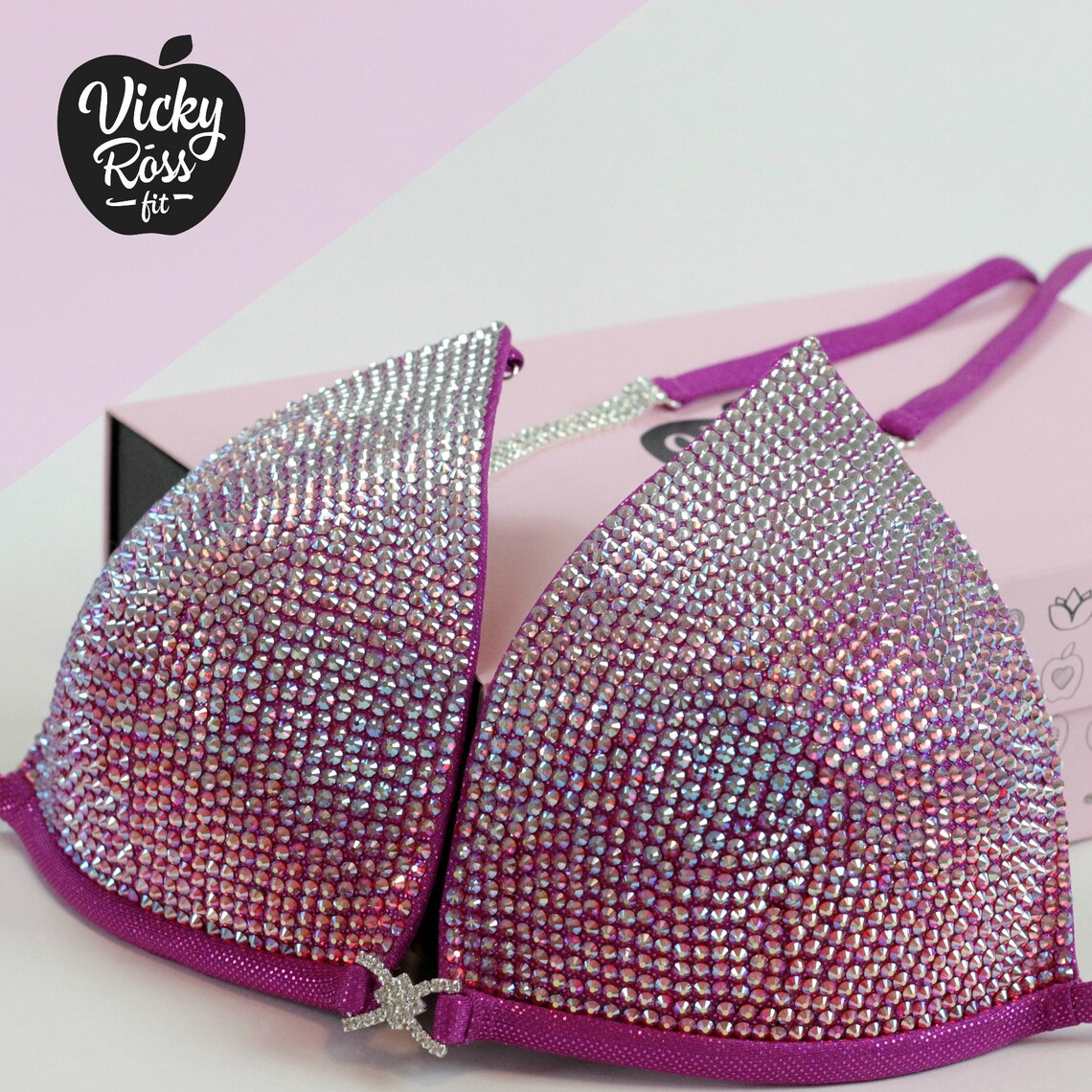 Hot Pink Fitness Competition Bikini Suit for Women by Vicky - Etsy