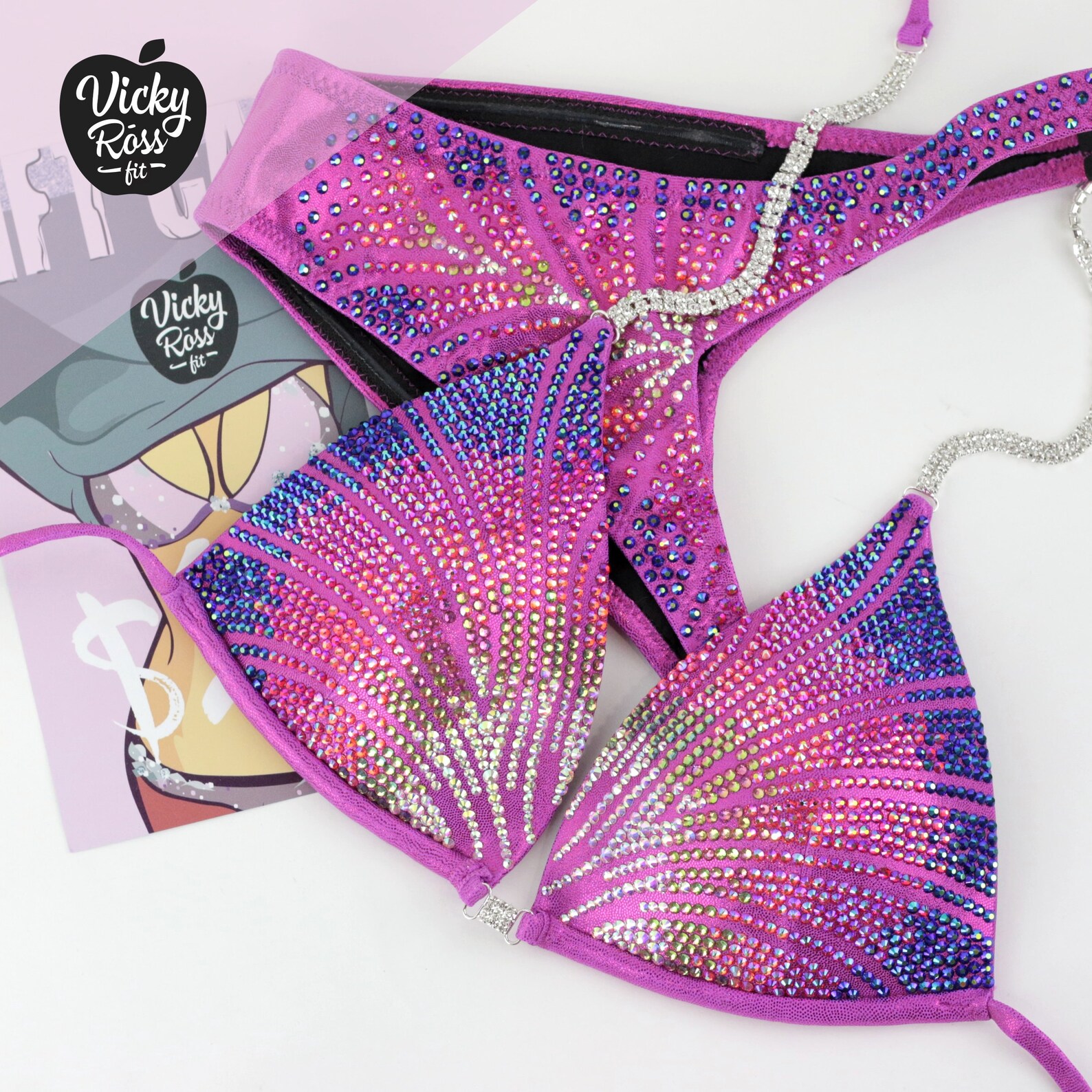 Magenta Competition Figure Suit Fuchsia Ocean Wave Crysral | Etsy