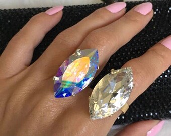 Large stone ring | Etsy