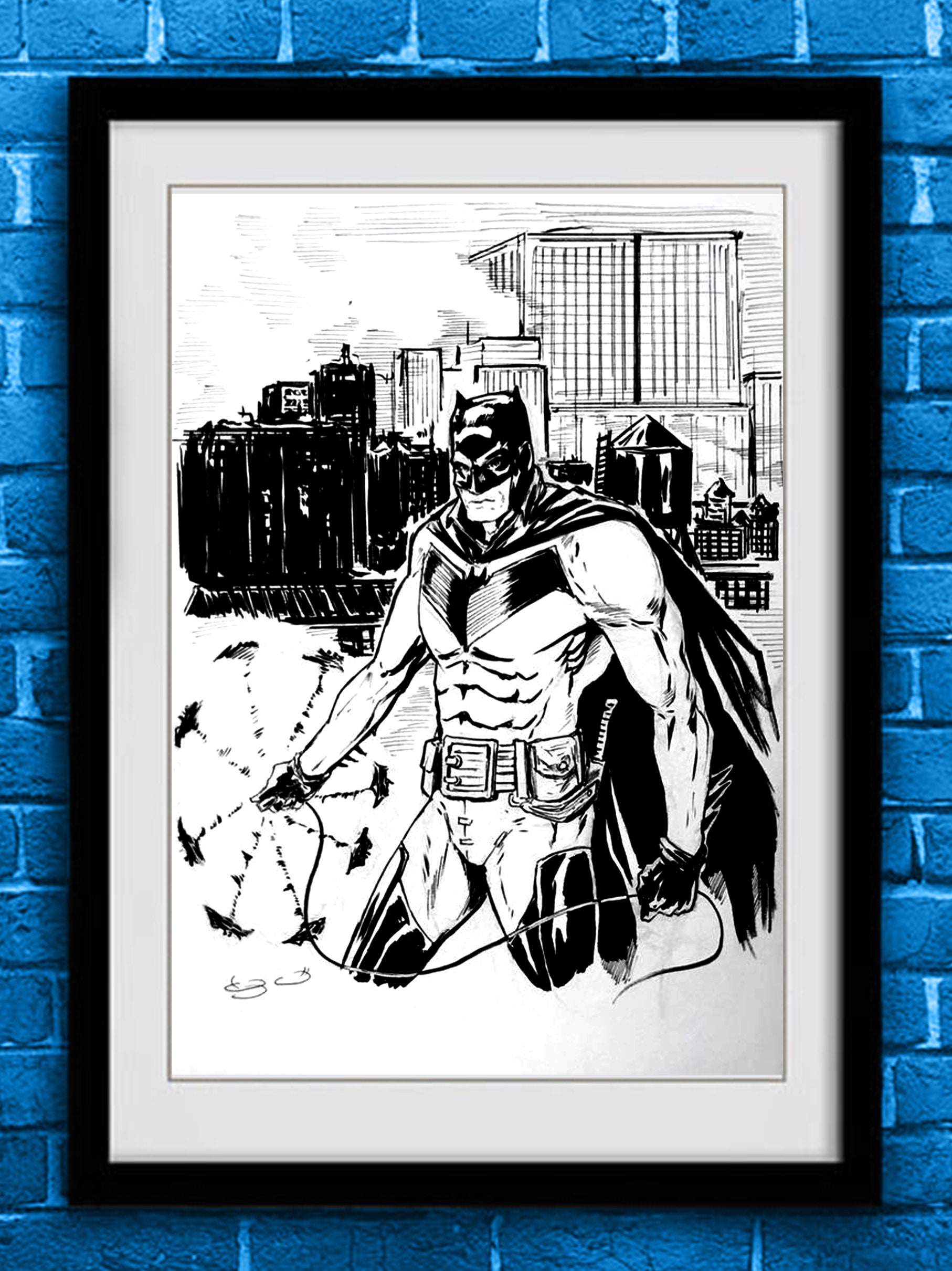 Batman White Knight Ink Drawing - Etsy