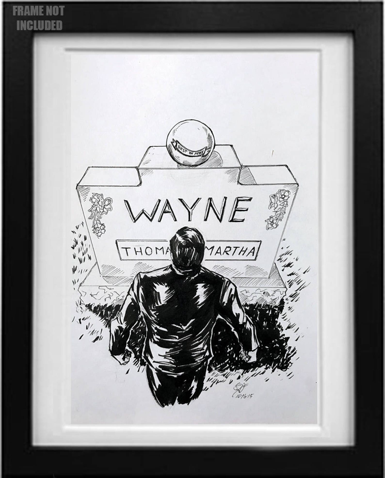 Inks Drawing of Batman Tombstone Bruce Wayne - Etsy