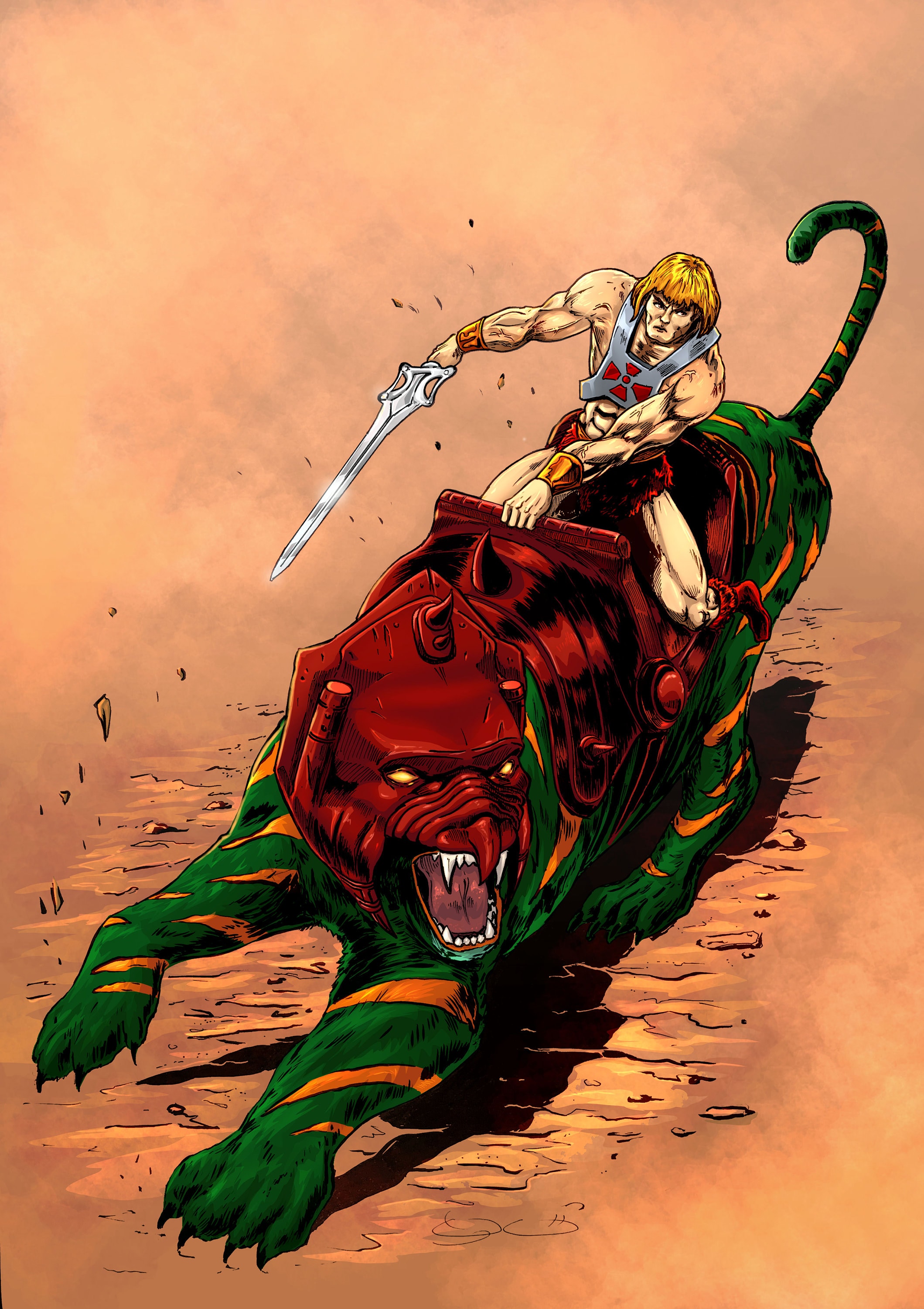 He-man and Battlecat Print - Etsy