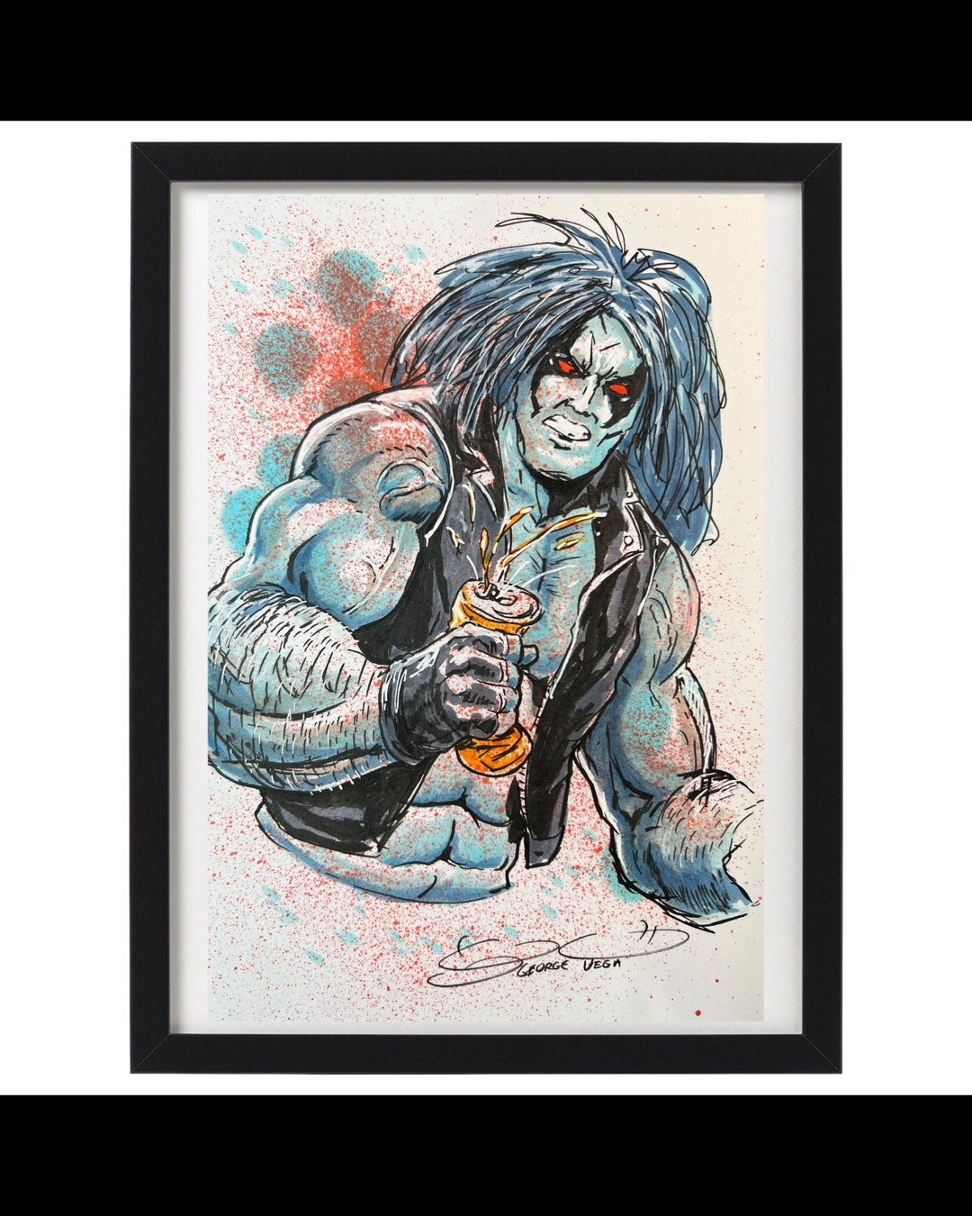Lobo Ink and Color Drawing - Etsy