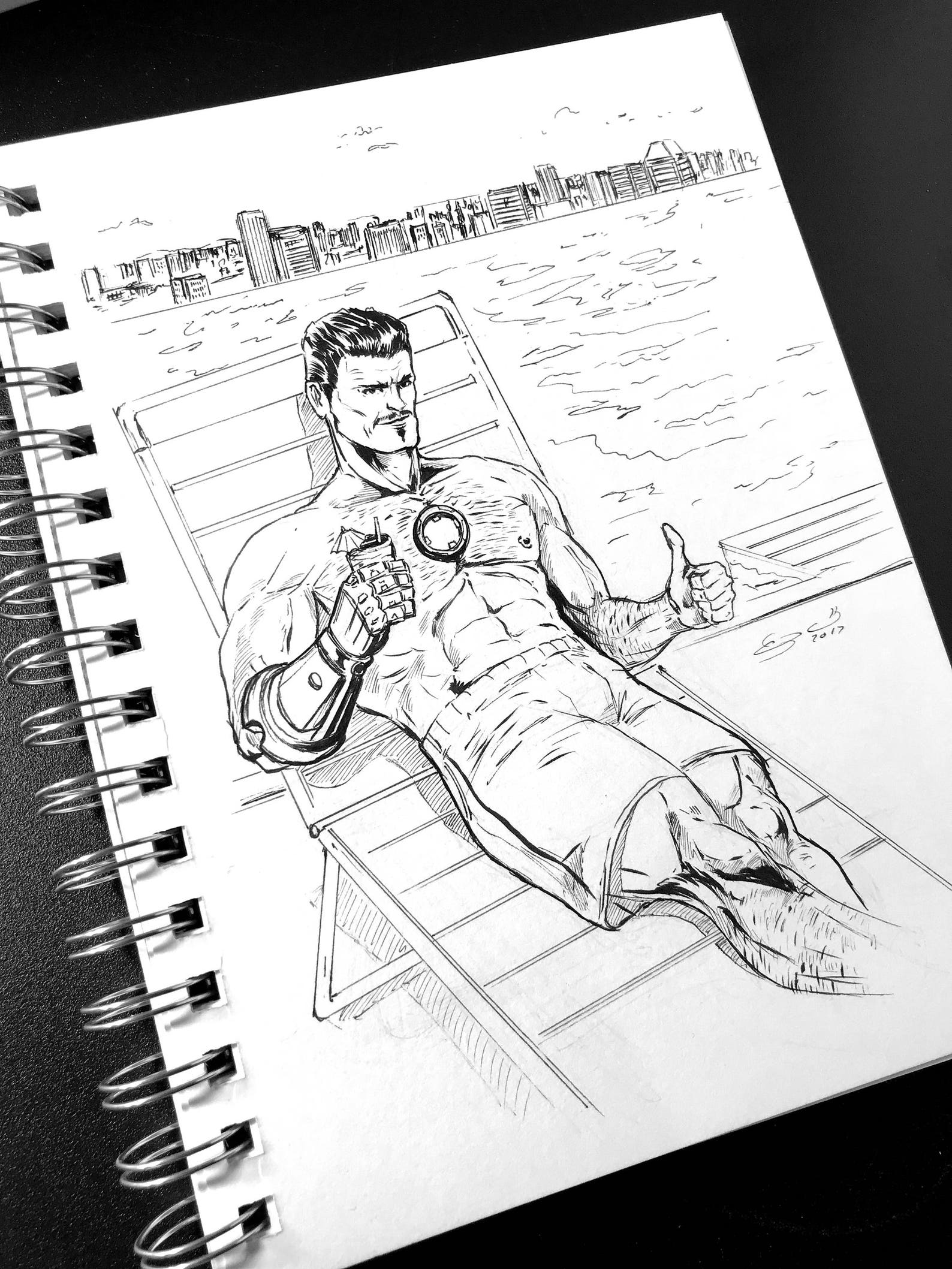 Tony Stark Iron Man Ink Drawing - Etsy