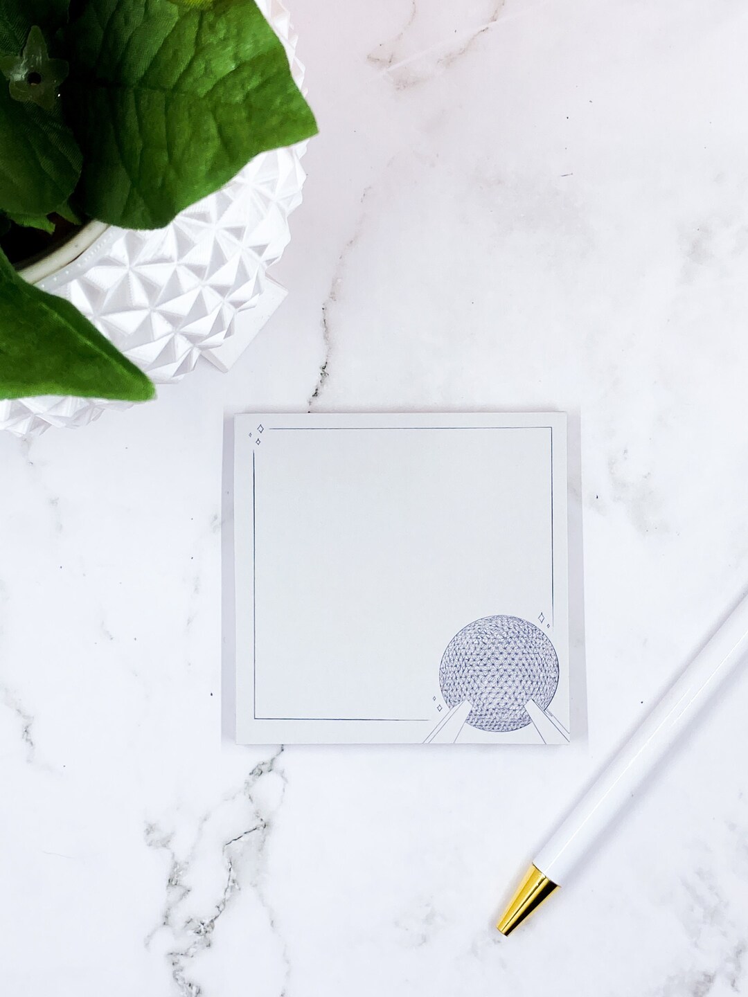 Spaceship Earth Memo Pads | Handmade EPCOT Stationery - Etsy