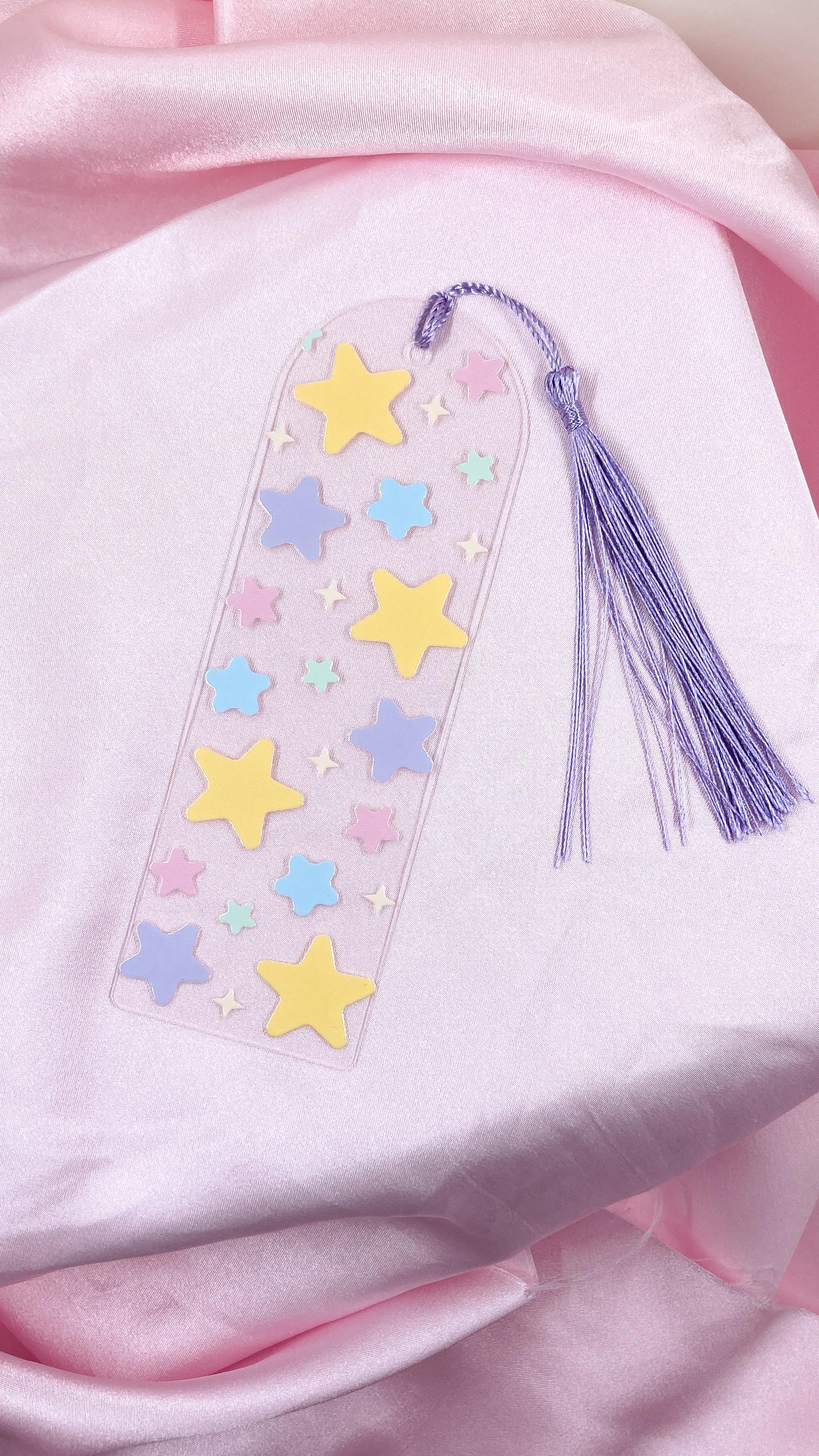 Pastel Stars Acrylic Bookmark With Tassel, Cute Stationery - Etsy