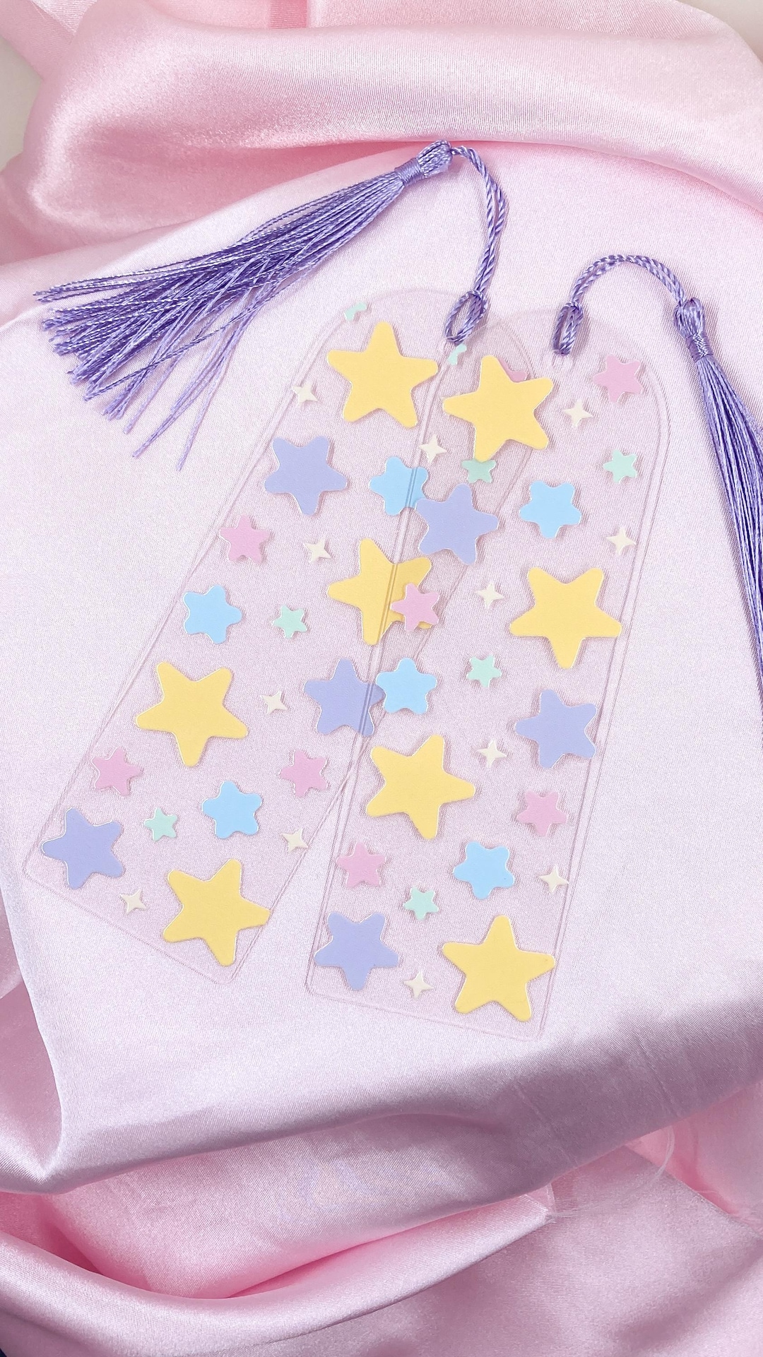 Pastel Stars Acrylic Bookmark With Tassel, Cute Stationery - Etsy