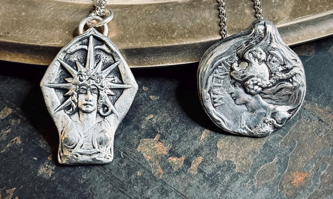 Pewter Symbol Pendant Necklace • Valkyrie or Liberty • Strength ...