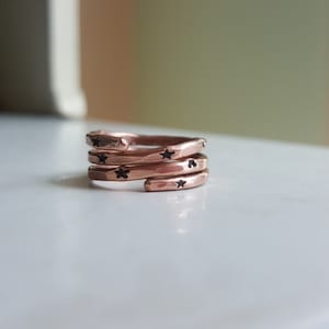 Handcrafted Adjustable Copper Wire Star Ring - Etsy