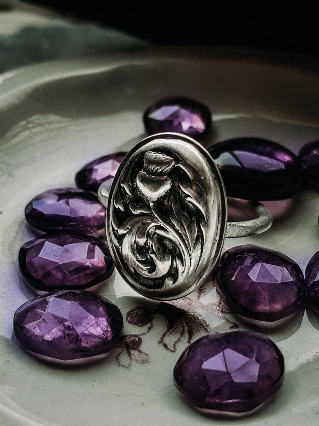 Outlander Inspired Thistle Ring Sterling Silver Thistle Ring Handmade ...