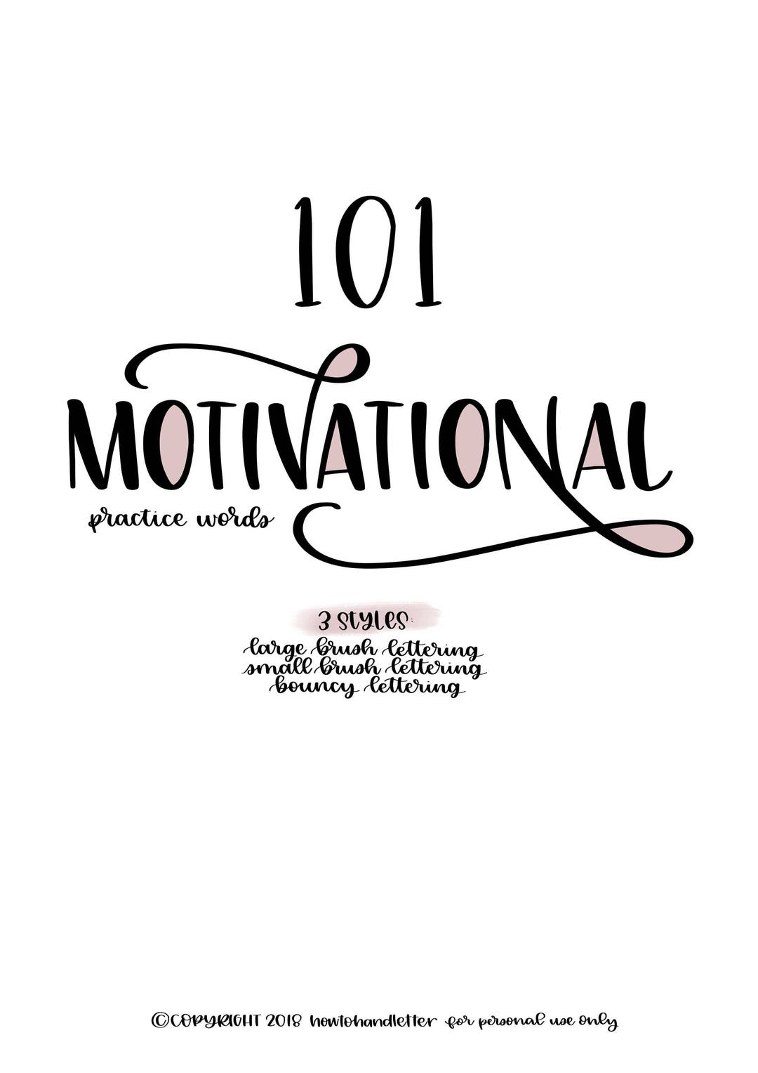 101 Motivational Practice Words in 3 Styles (large, Small and Bouncy ...