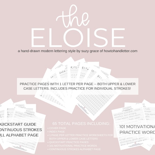 THE ELOISE: Printable Handlettering Worksheets PDF File Only - Etsy