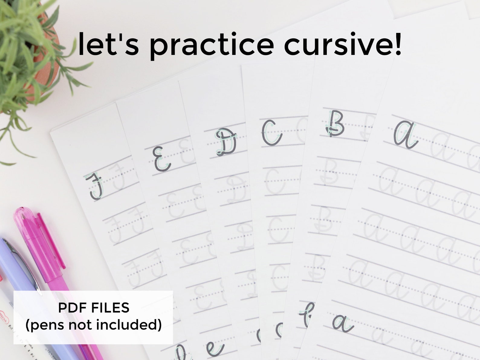 Cursive Handwriting Printable Practice Worksheets by How to Handletter ...