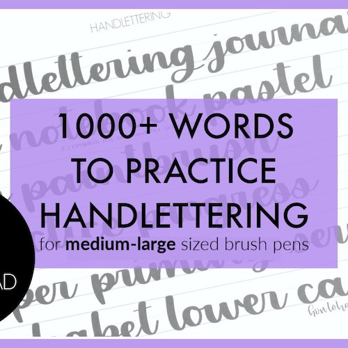 Digital Download 1000 Practice Words Printable Lettering | Etsy