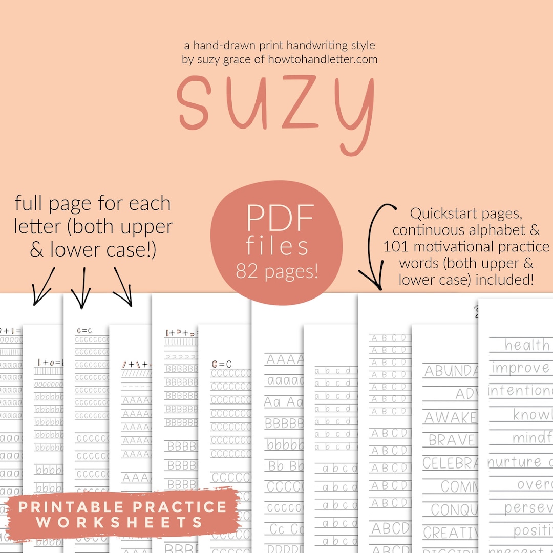 THE SUZY: Printable Handwriting Worksheets (PDF File Only) From How to ...