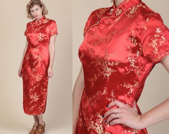 Red chinese dress | Etsy