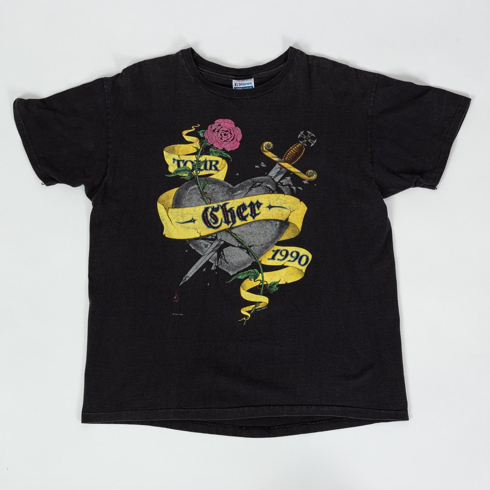 Vintage 1990 Cher Heart Of Stone Tour T Shirt | 90s Tattoo Graphic Rare ...