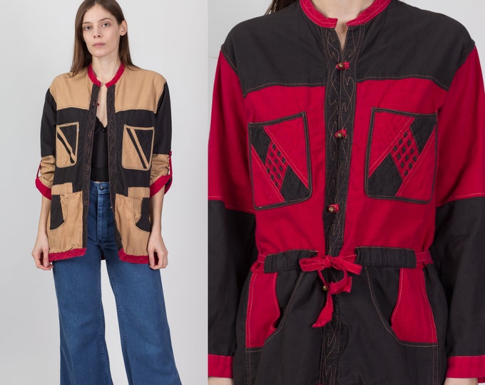 Vintage Nepalese Cheppu Reversible Color Block Jacket Large | 90s ...