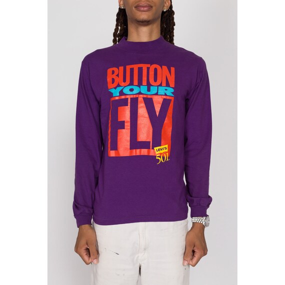 Medium 90s Levi's "Button Your Fly" Long Sleeve T Shi… - Gem