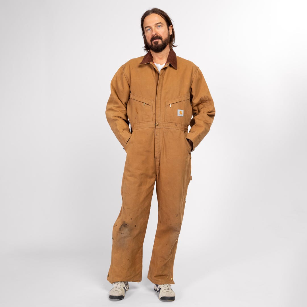 44S 90s Carhartt Tan Union Made in USA Insulated Coveralls | Vintage ...