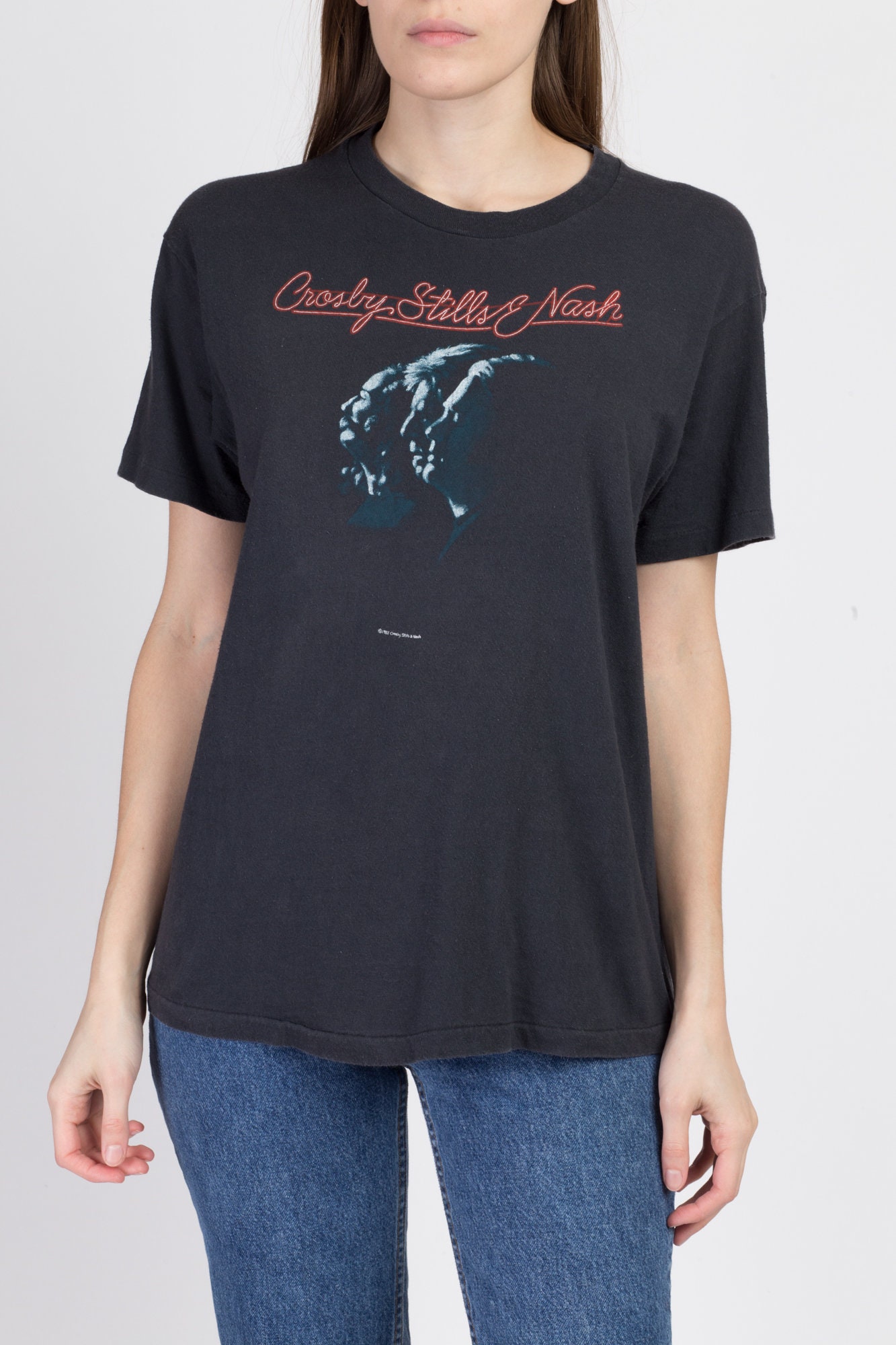 Vintage 80s Crosby Stills & Nash T Shirt Rare CSNY Authentic Graphic ...