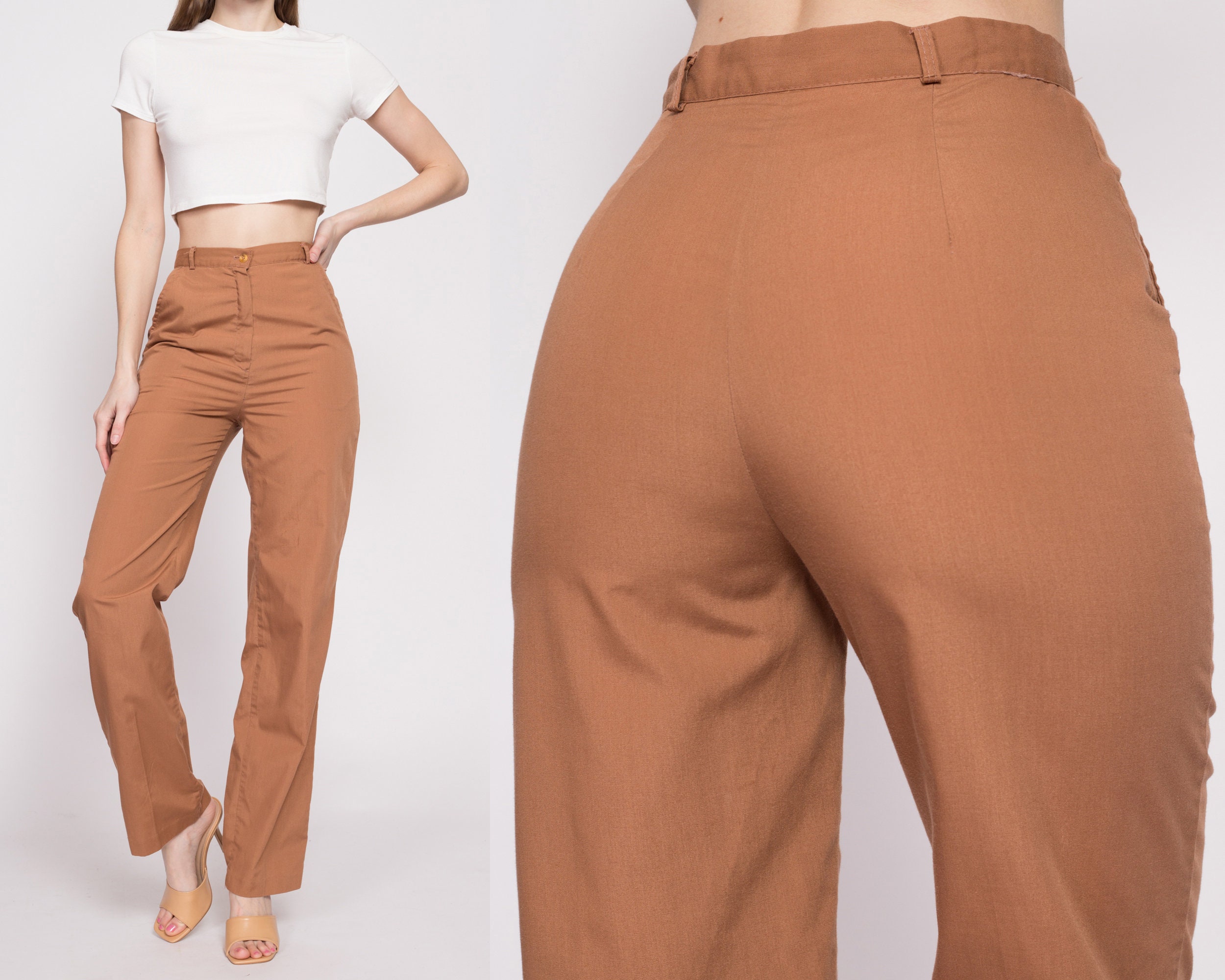 Small 70s Cinnamon Brown High Waisted Pants 26 Small 70s Cinnamon Brown High Waisted Pants 26