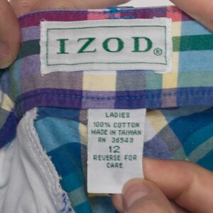 90s Izod Blue & Green Plaid Shorts - Medium to Large, 29"-31" | Vintage ...