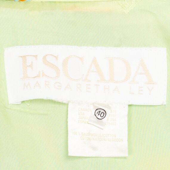 Medium 80s Escada Aqua Blue Floral Skirt Suit Set | V… - Gem