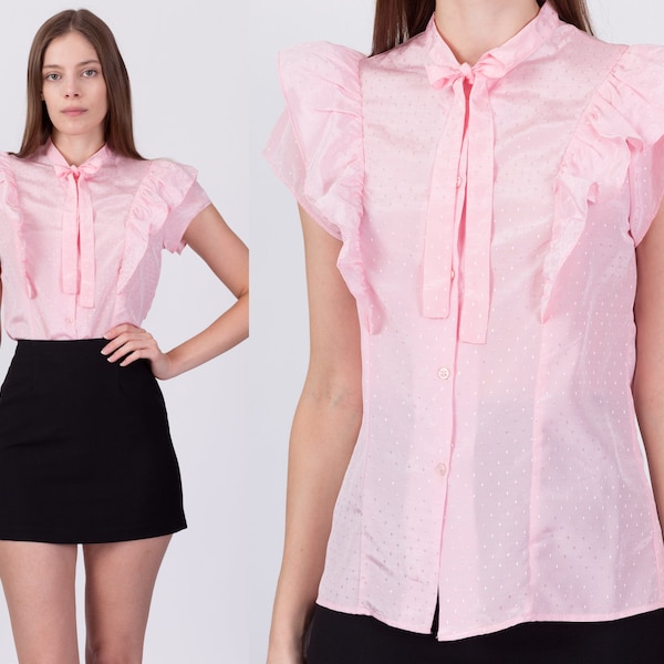 Satin Ruffle Blouse - Etsy