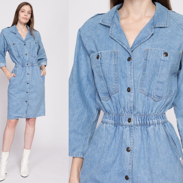 Snap Front Denim Dress - Etsy