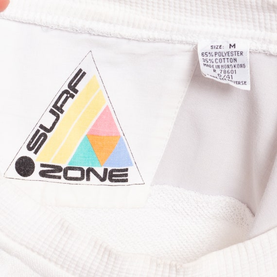 Medium 80s Surf Zone White & Grey Color Block Sweatsh… - Gem