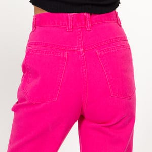 Small 90s Hot Pink High Waisted Jeans 26.5" | Vintage Denim Tapered Leg ...