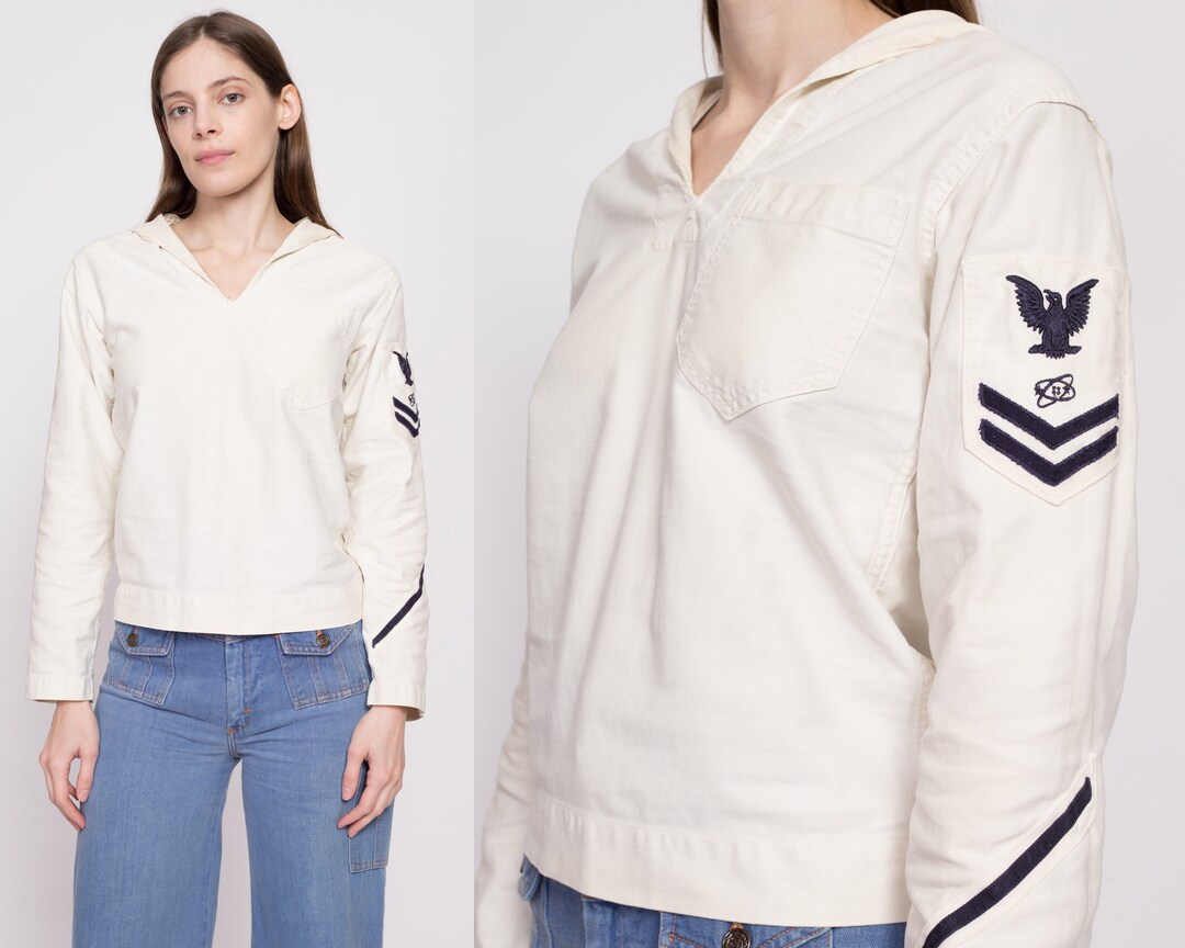 1940s US Navy Middy Sailor Shirt Extra Small Vintage Rare WWII Era ...