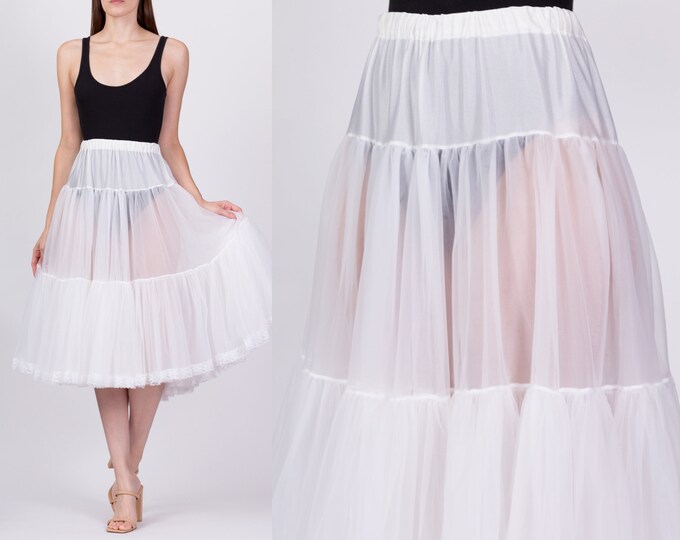 70s Sheer White Square Dance Petticoat - Large to XL | Vintage ...