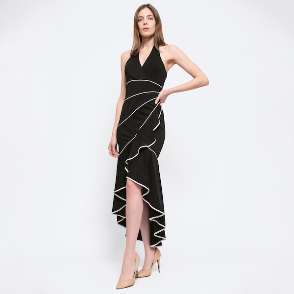 Black And White High Low Dress Etsy