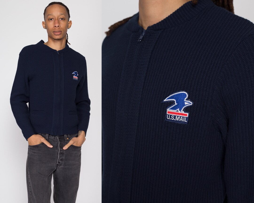 Small 70s 80s US Postal Service Zip up Cardigan | Vintage USPS Mail ...