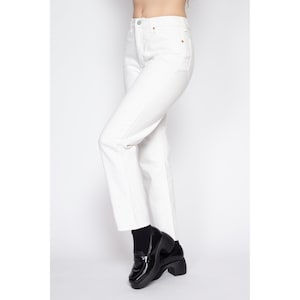 Small 90s Calvin Klein White Jeans | Vintage CK Denim Tapered Leg Jeans ...