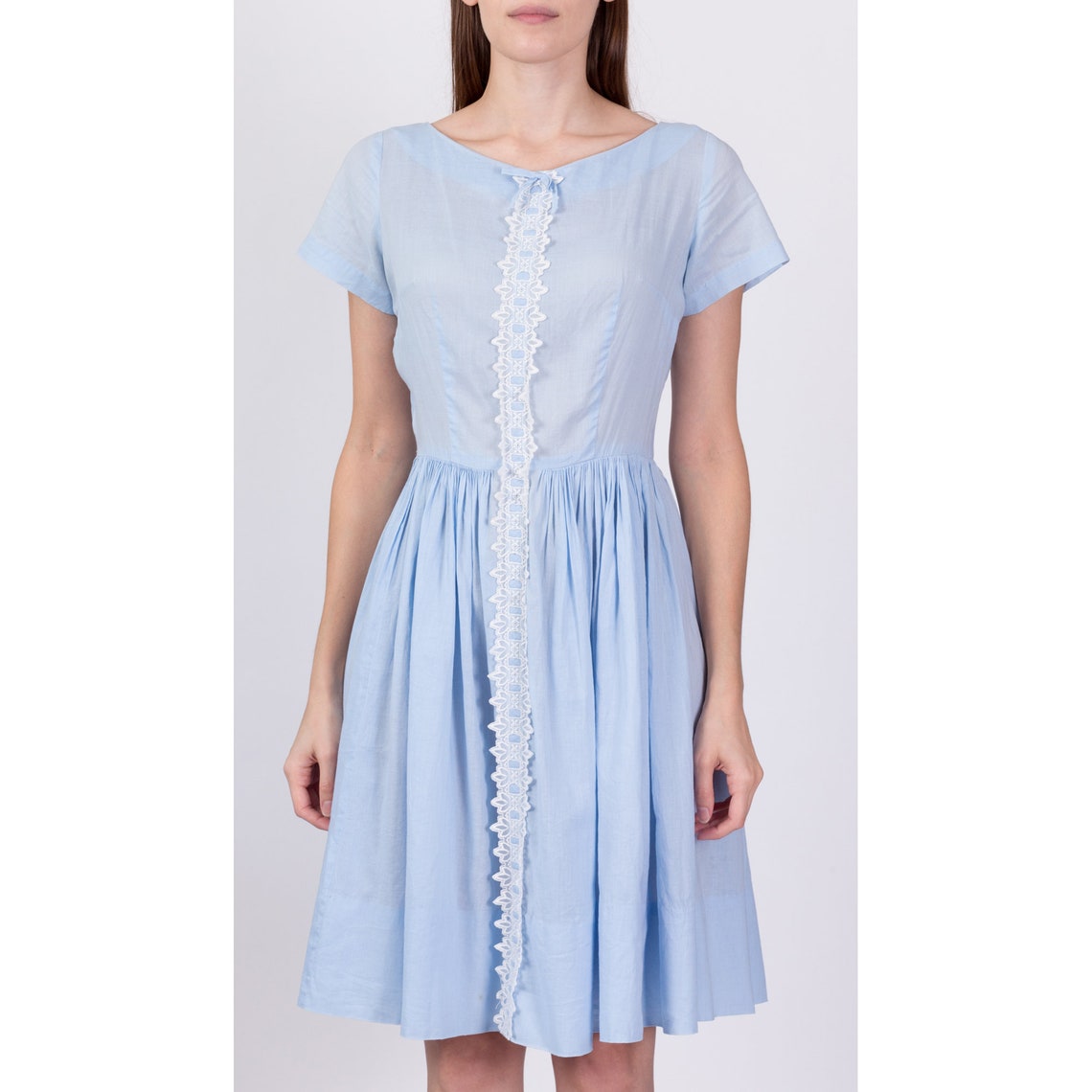 1950s Baby Blue Fit & Flare Day Dress Medium Vintage 50s - Etsy