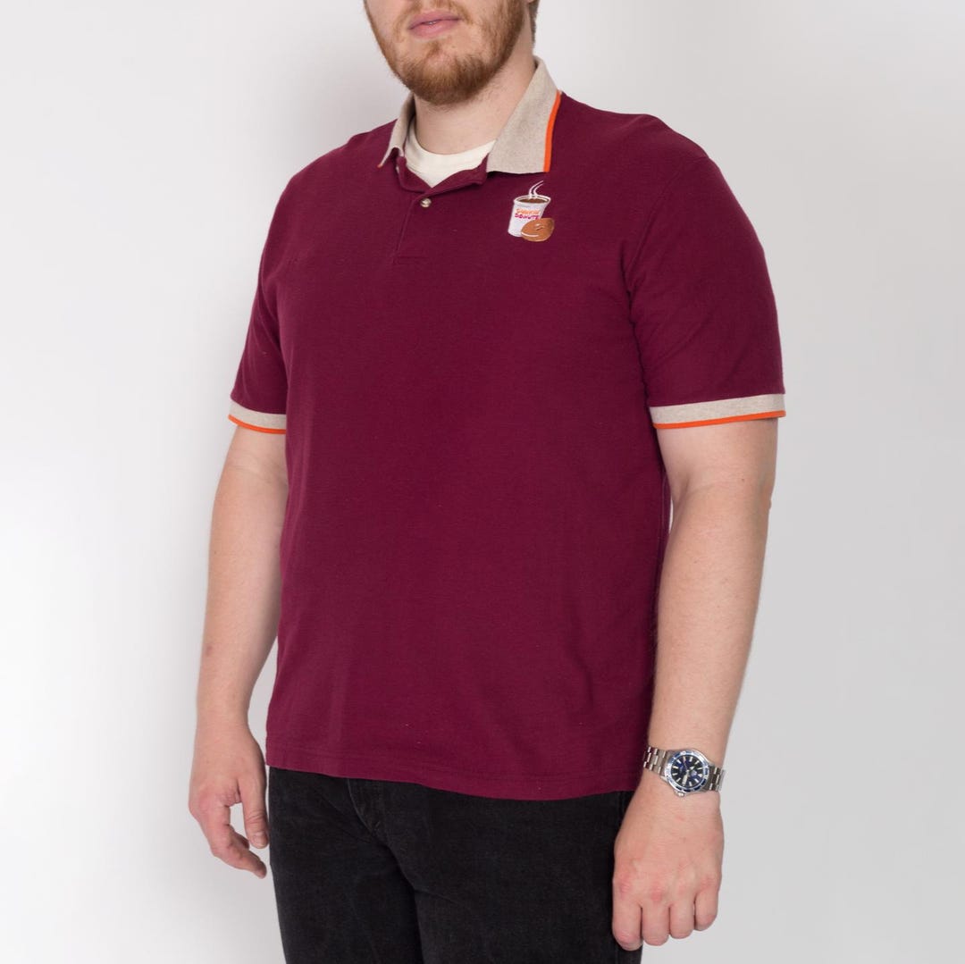90s Dunkin Donuts Uniform Polo Shirt - Extra Large | Vintage Wine Red ...