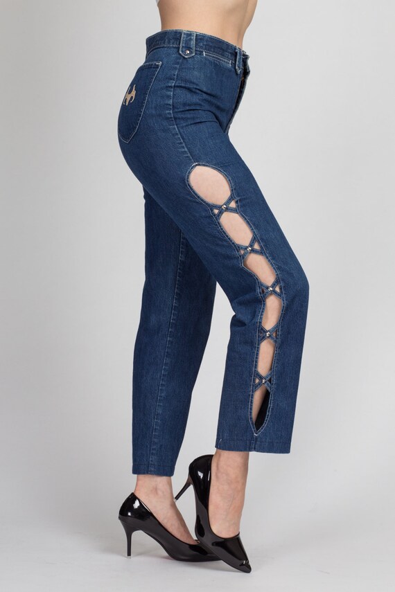 Medium 80s High Waisted Keyhole Cut Out Straight Leg … - Gem