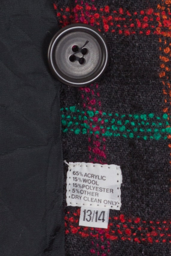 80s Plaid Tweed Longline Blazer Large | Vintage Overs… - Gem