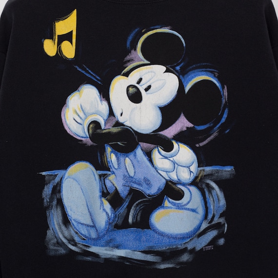 Large 90s Mickey Mouse Music Note Sweatshirt | Vintag… - Gem