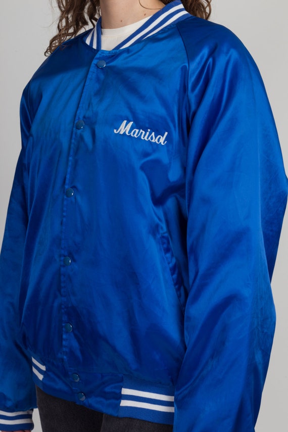 XL 80s Teaneck Cheerleaders Satin Varsity Jacket Men'… - Gem