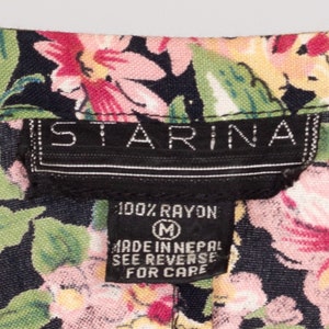 Sm-med 90s Starina Floral Midi Grunge Dress Vintage Button up Short ...